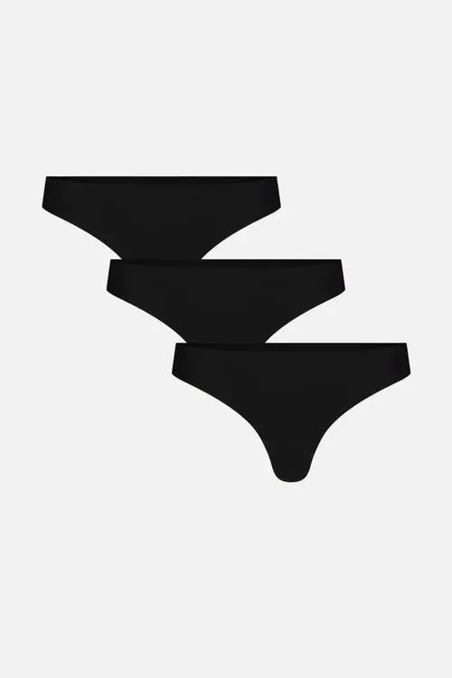 NEGATIVE UNDERWEAR Base Low-rise Thong - Black