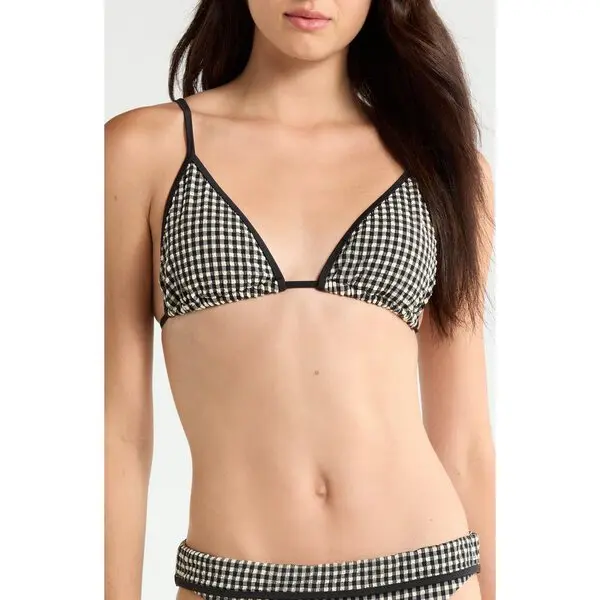 Sanctuary Tunnel Triangle Bikini Top - Black/cream