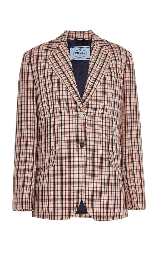 Prada Checked Virgin Wool Blazer - Plaid