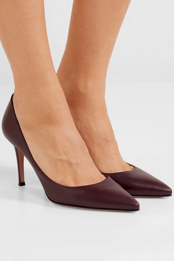 Buy GIANVITO ROSSI 85 Leather Pumps Plum At 50 Off Editorialist