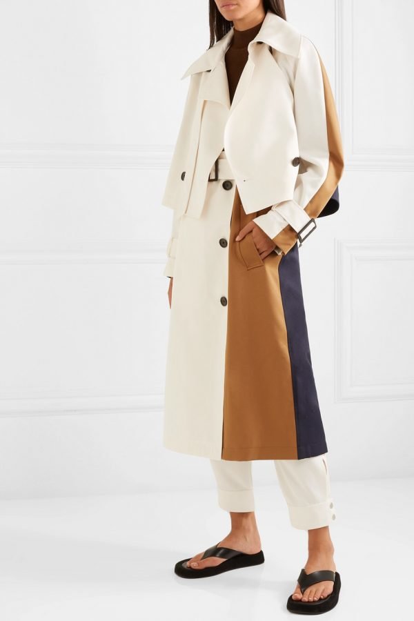 color block long coat