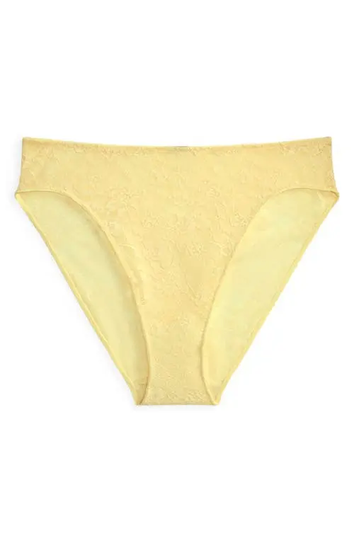 LAUREN INTIMATES High Leg Lace Briefs - Corn Silk