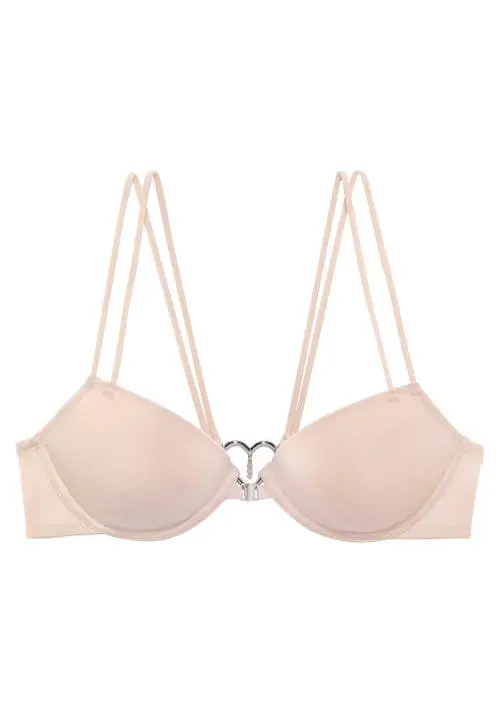 LASCANA Strappy Heart Push Up Bra - Rose