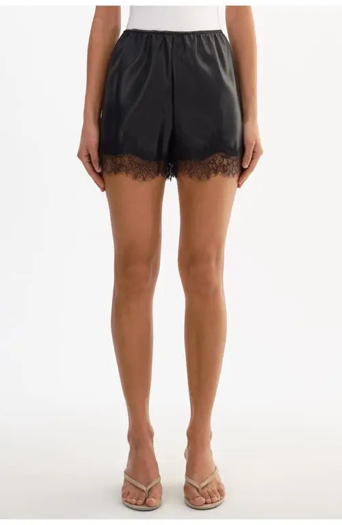 LAMARQUE Farah Lace Faux Leather Shorts
