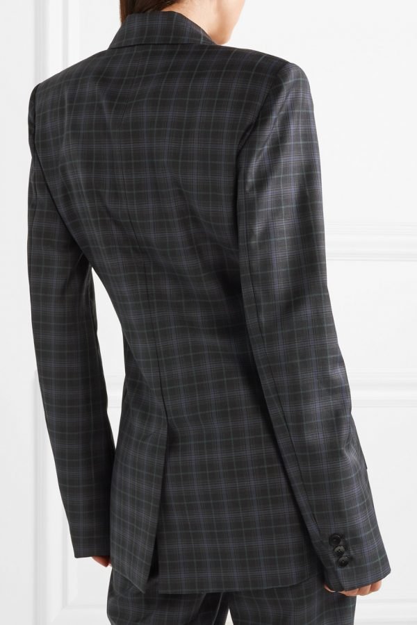 tibi marvel plaid wrap jacket