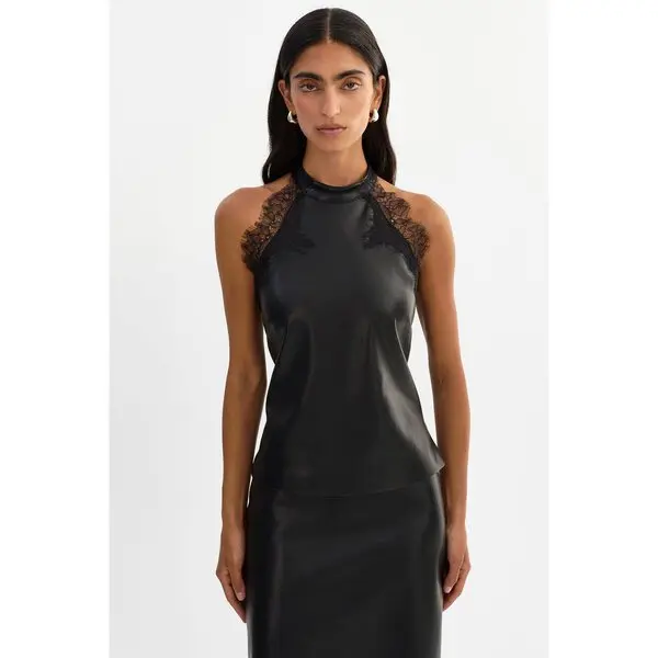 LAMARQUE Ginny | Laced Faux Leather Top