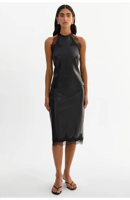 LAMARQUE Ginny | Laced Faux Leather Top