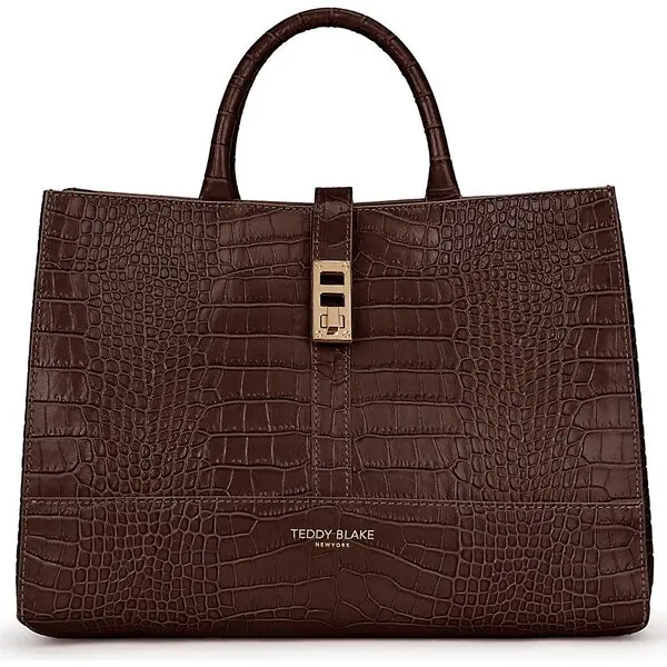 TEDDY BLAKE Lola Croco Handbag - Brown