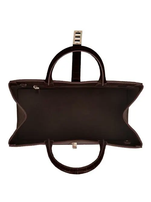 TEDDY BLAKE Lola Croco Handbag - Brown
