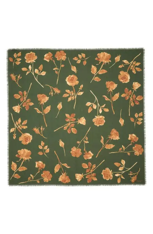 Lafayette 148 New York Cashmere & Silk Floral Shawl - Forest Multi