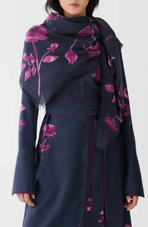 Lafayette 148 New York Cashmere & Silk Floral Shawl