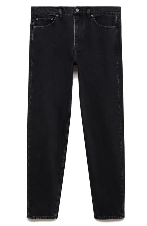 Mango Straight Leg Jeans - Black Denim