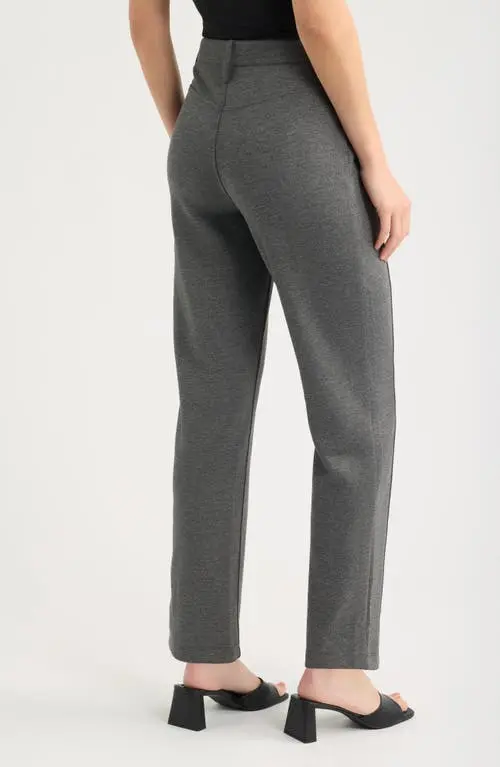 CITY BLUES High Waist Straight Leg Pants - Heather Gray