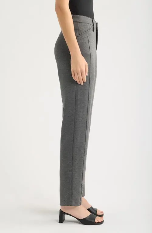 CITY BLUES High Waist Straight Leg Pants - Heather Gray