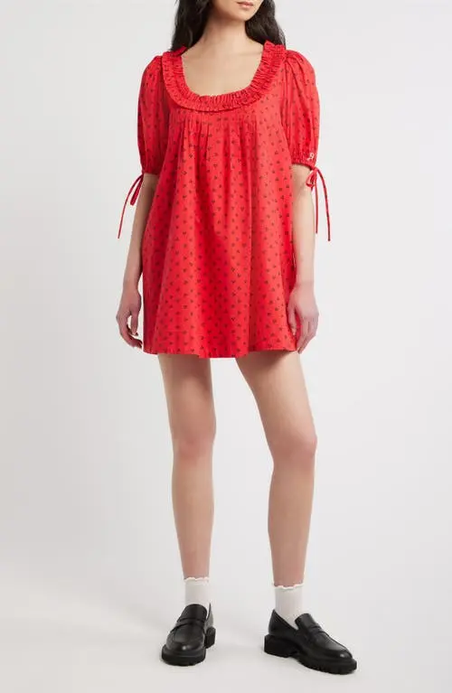 DAMSON MADDER Jemima Organic Cotton Minidress - Red
