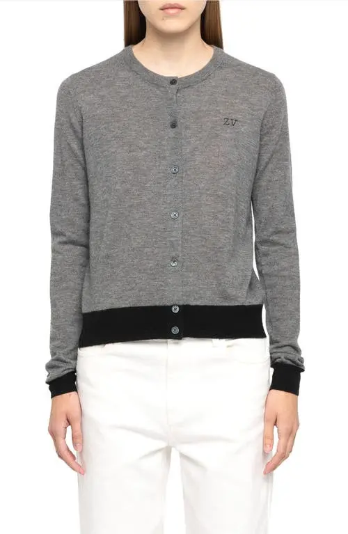 Zadig&Voltaire Missya Cashmere Cardigan - Medium Grey