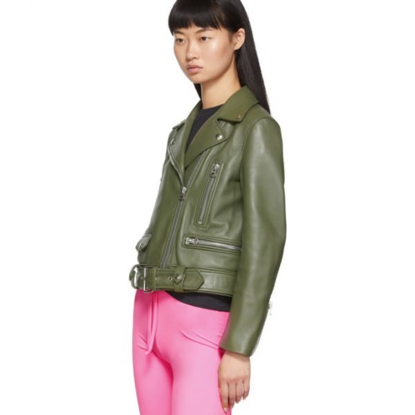 hunter green moto jacket
