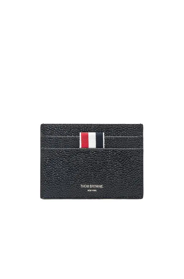 Thom Browne Pebble Grain Single Cardholder - Black