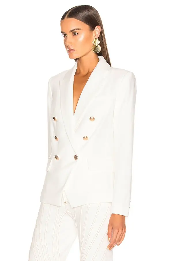 L'Agence Kenzie Double Breasted Blazer - Ivory