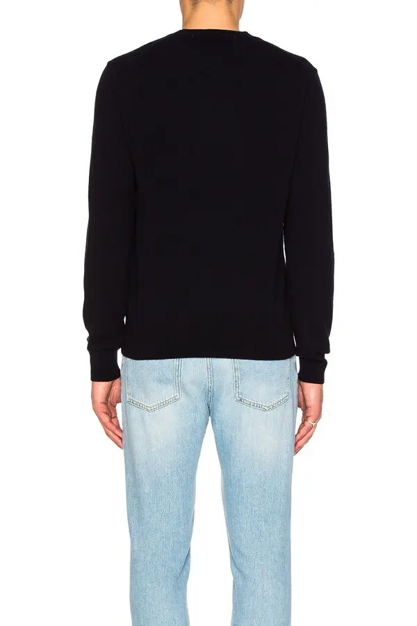 Play Comme Des Garcon V-neck Sweater With Double Emblem - Black