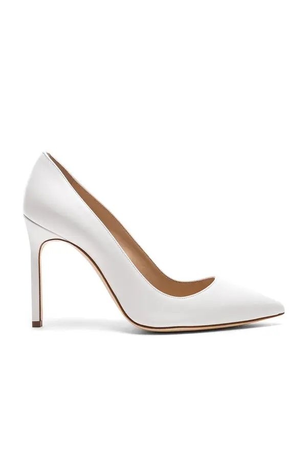 Manolo Blahnik Bb 105 Heels - White Leather
