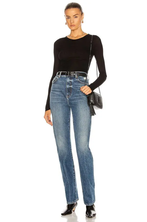 Enza Costa Rib Viscose-blend Tee - Black