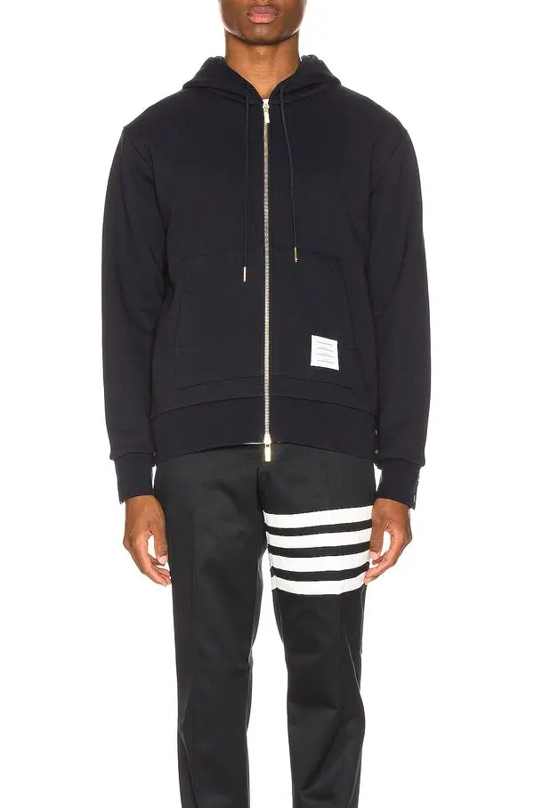 Thom Browne Zipper Hoodie - Navy