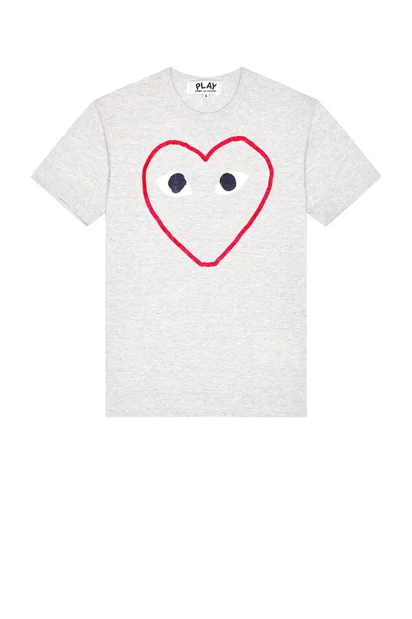 Play Comme Des Garcon Heart Logo Tee - Grey