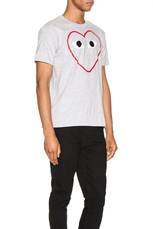 Play Comme Des Garcon Heart Logo Tee - Grey