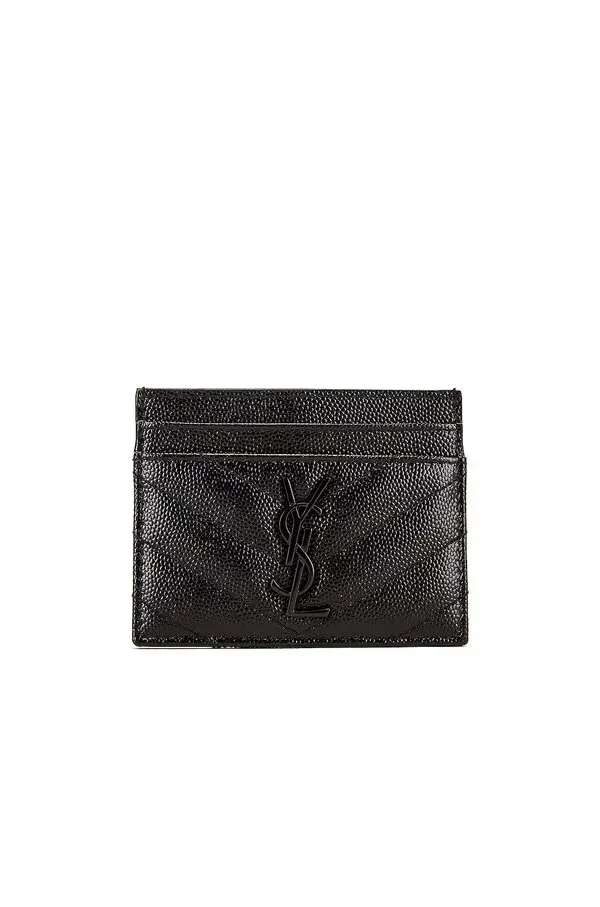Saint Laurent Cassandre Credit Card Case - Black