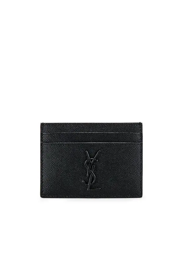 Saint Laurent Monogram Credit Card Holder - Black