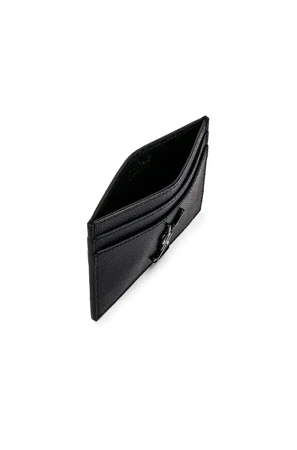 Saint Laurent Monogram Credit Card Holder - Black