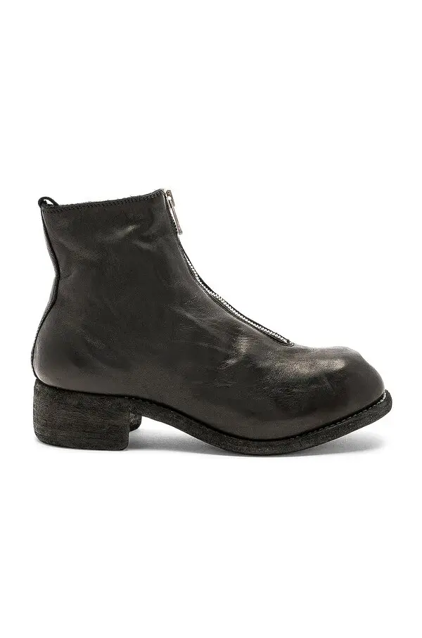 Guidi Soft Horse Full Grain Front Zip Boots - Black