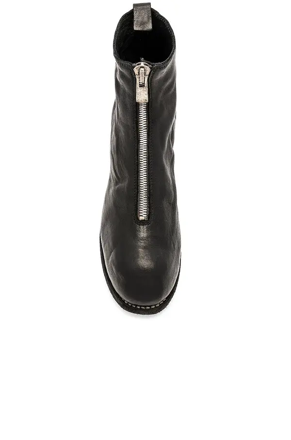 Guidi Soft Horse Full Grain Front Zip Boots - Black | Editorialist