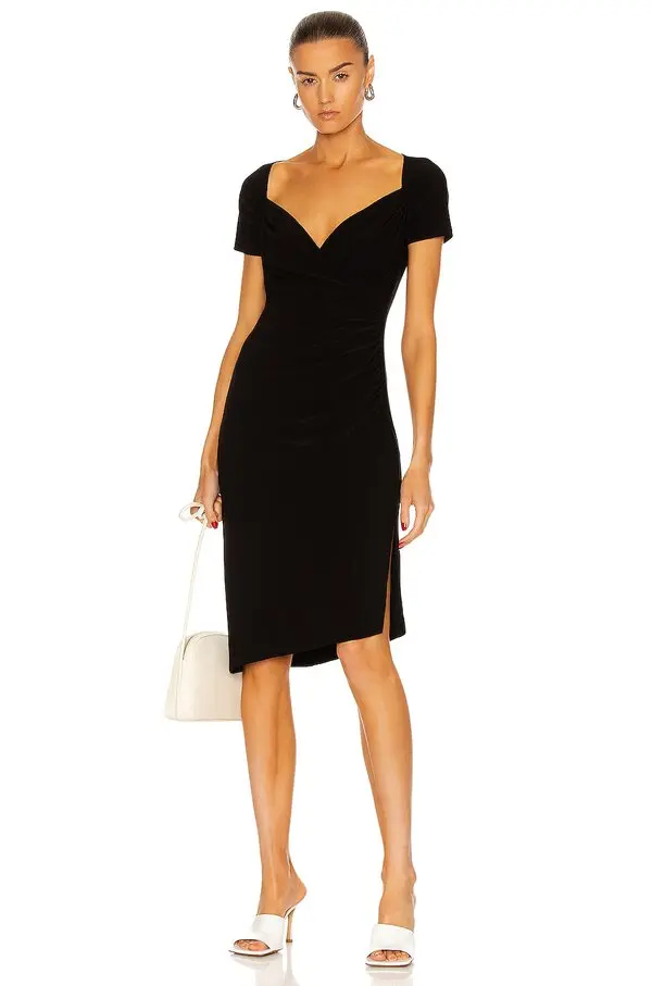 Norma Kamali Sweetheart Side Drape Dress