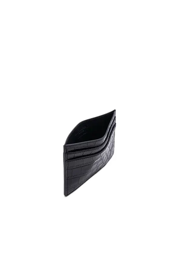 Saint Laurent Croc Leather Card Case