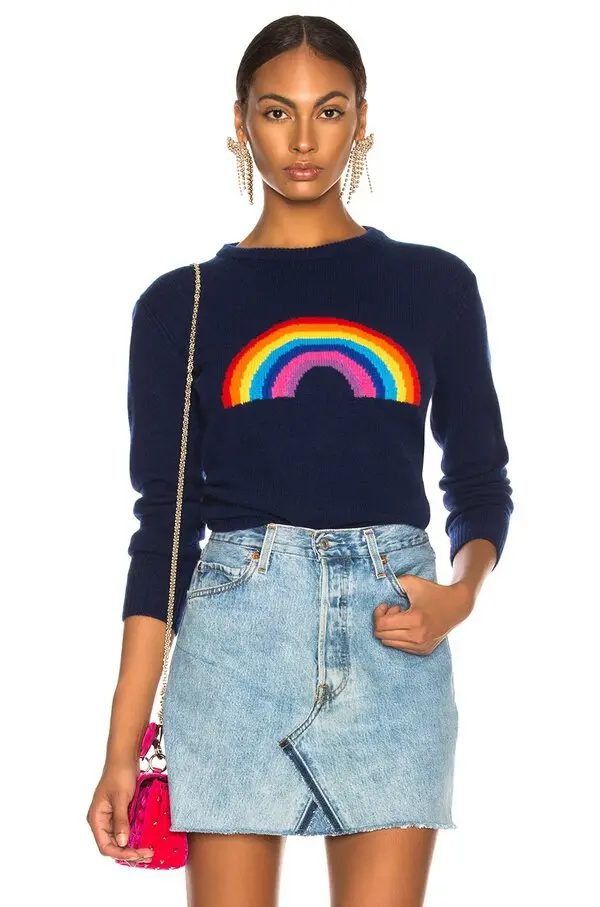 Alberta Ferretti Rainbow Crewneck Sweater