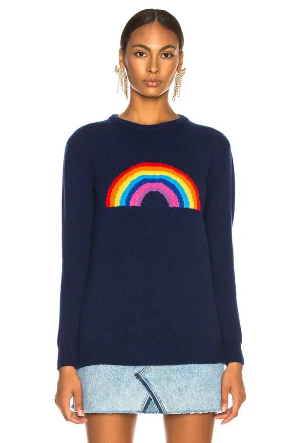 Alberta Ferretti Rainbow Crewneck Sweater