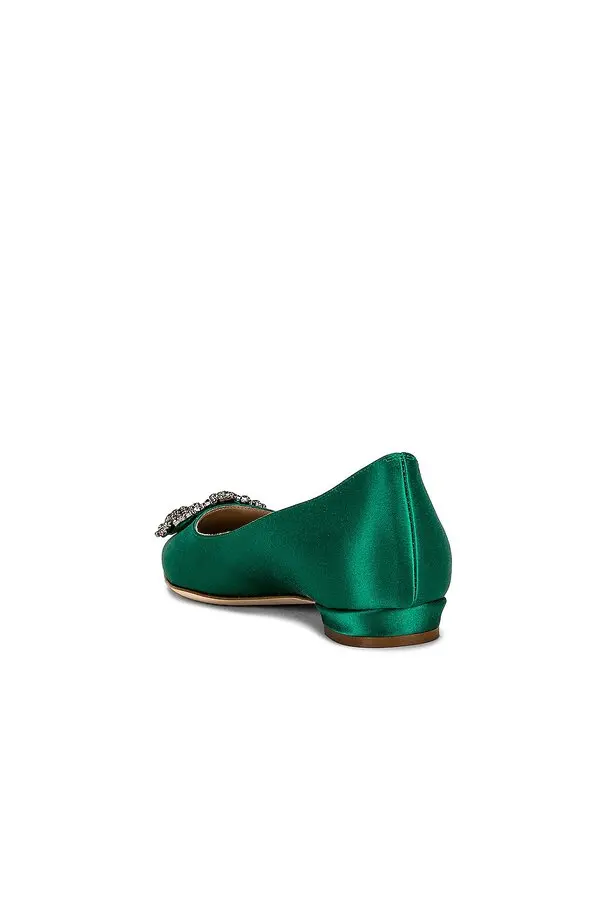 Manolo Blahnik Hangisi 10 Flat - Bright Green