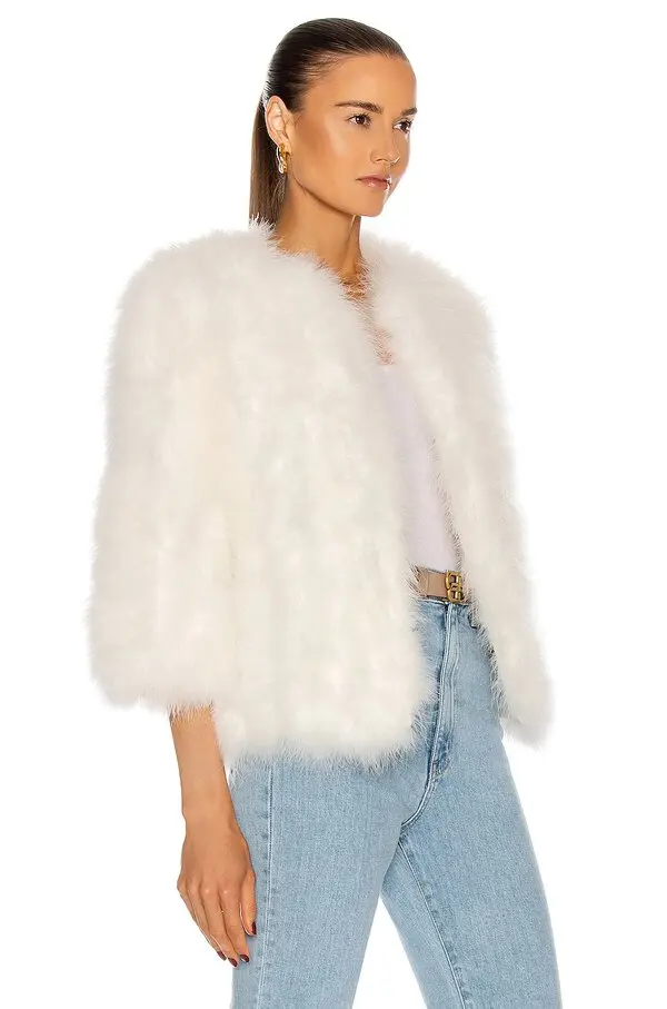 YVES SALOMON Feather Jacket - Blanc