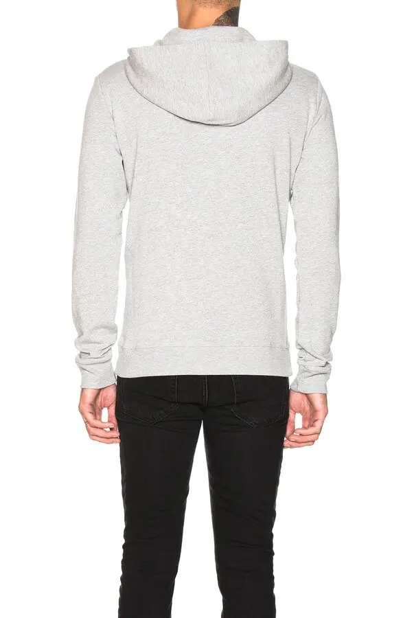 Saint Laurent French Terry Hoodie With Drawstring - Grey