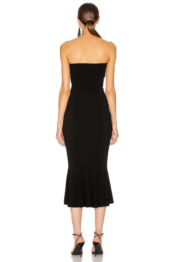 Norma Kamali Strapless Fishtail Midcalf Dress
