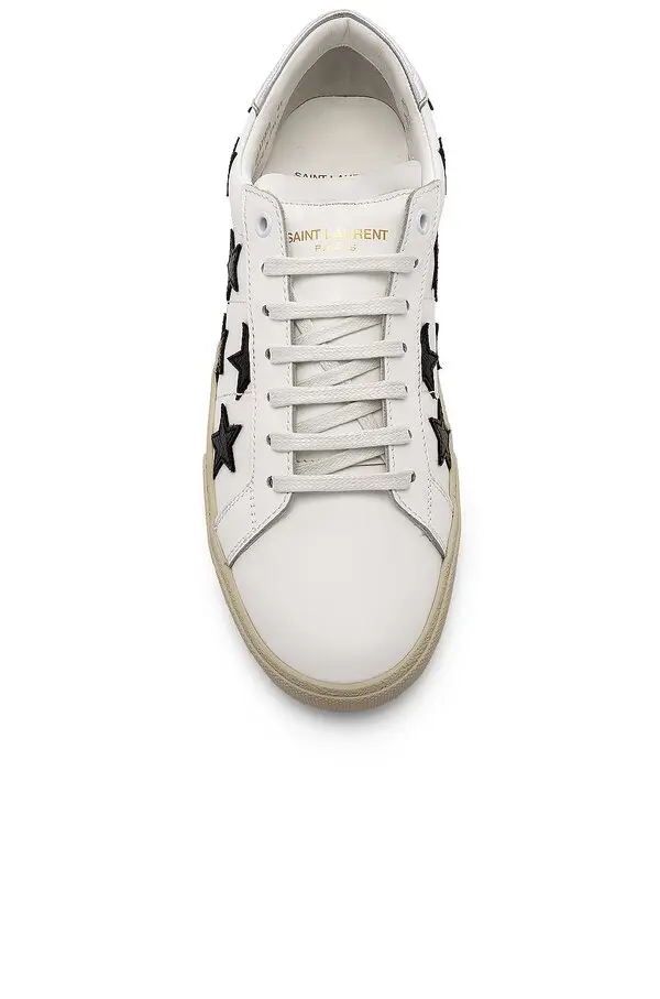 Saint Laurent Sl/06 Low-top Star Sneakers - Optic White & Black & Silver
