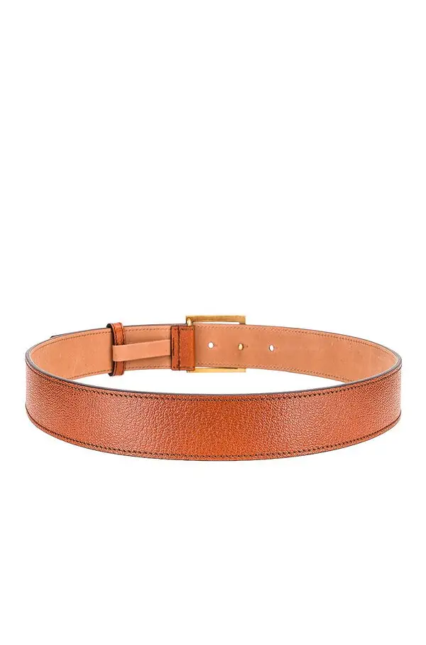 Givenchy Flat Grained Leather Logo Belt