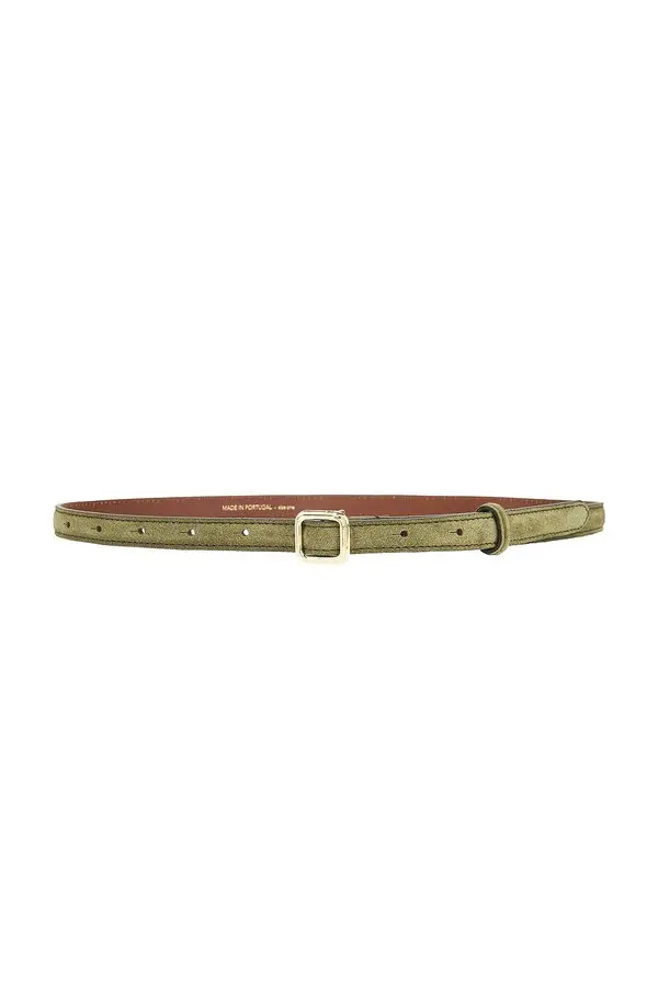 Lié Studio Georgia Wide Belt - Moss Green Suede