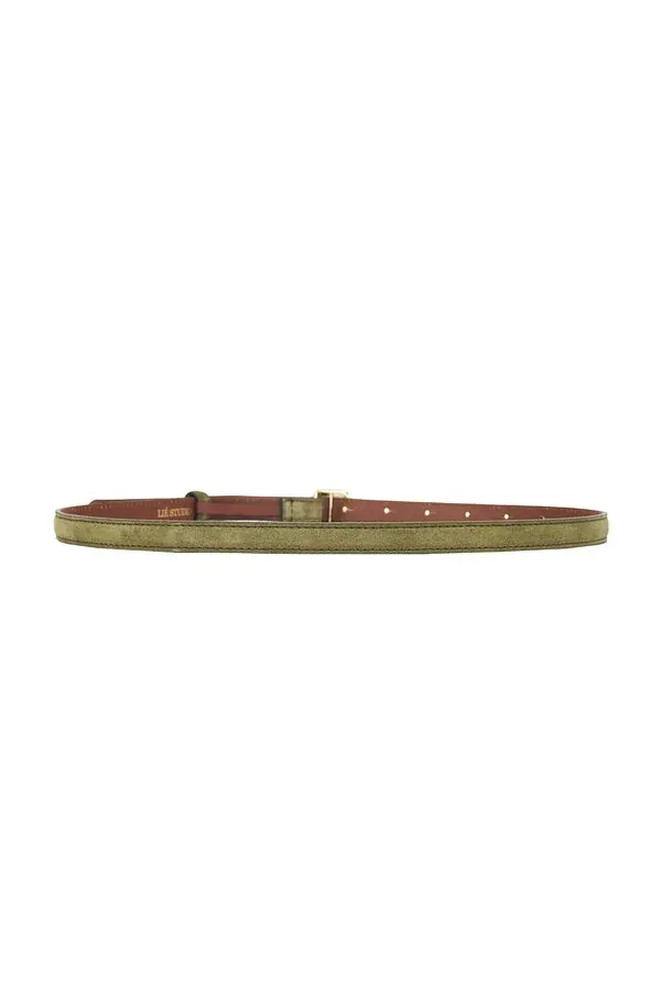Lié Studio Georgia Wide Belt - Moss Green Suede