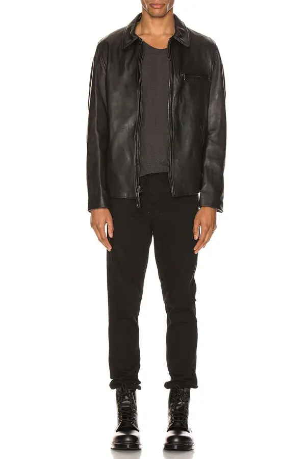 SCHOTT Collar Lamb Leather Jacket