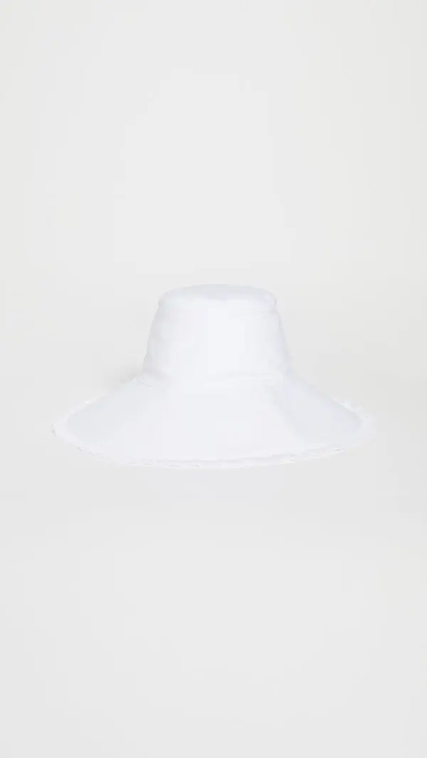 Hat Attack Packable Canvas Wide Brim Hat - Solid White