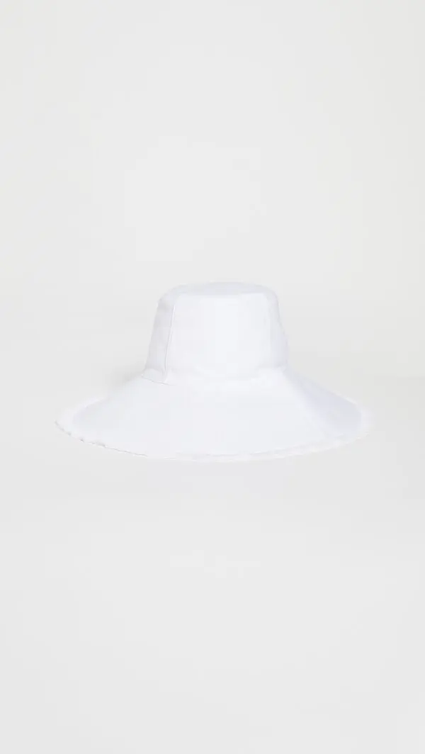 Hat Attack Packable Canvas Wide Brim Hat - Solid White