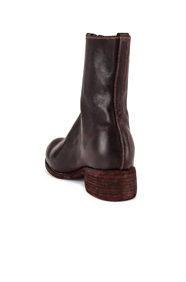 Guidi Pl2 Full Grain Horse Front Zip Boots - Burgundy